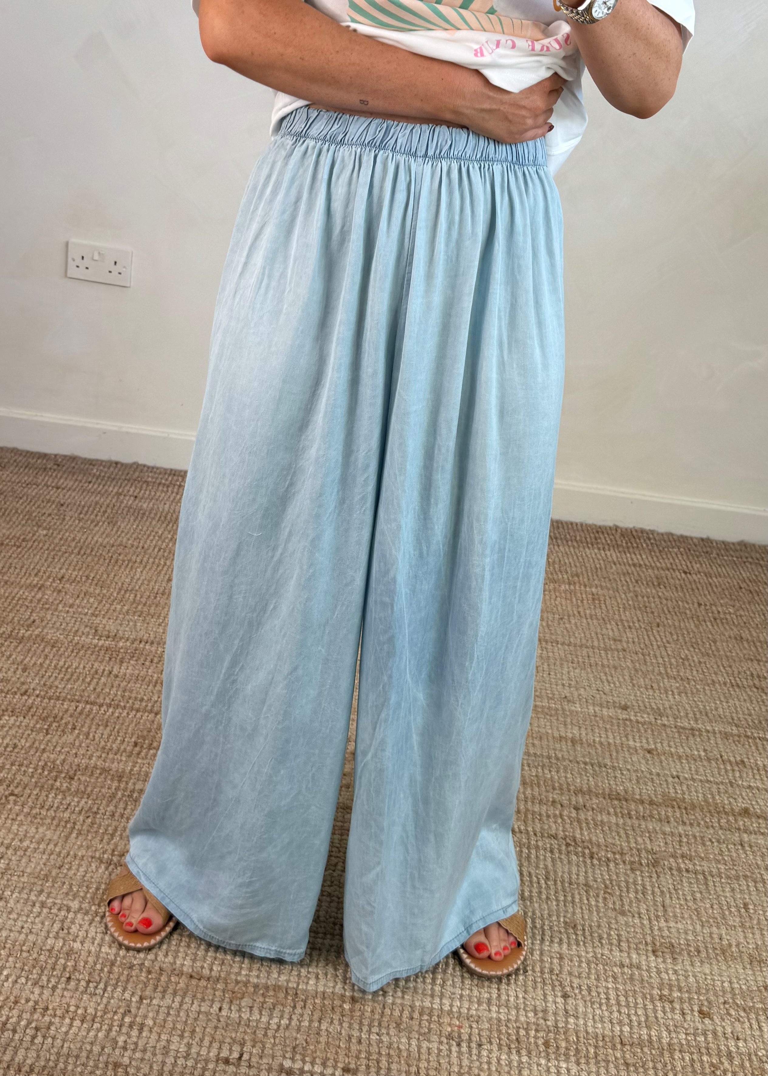 Alfie Denim palazzo - light blue – The Style Attic
