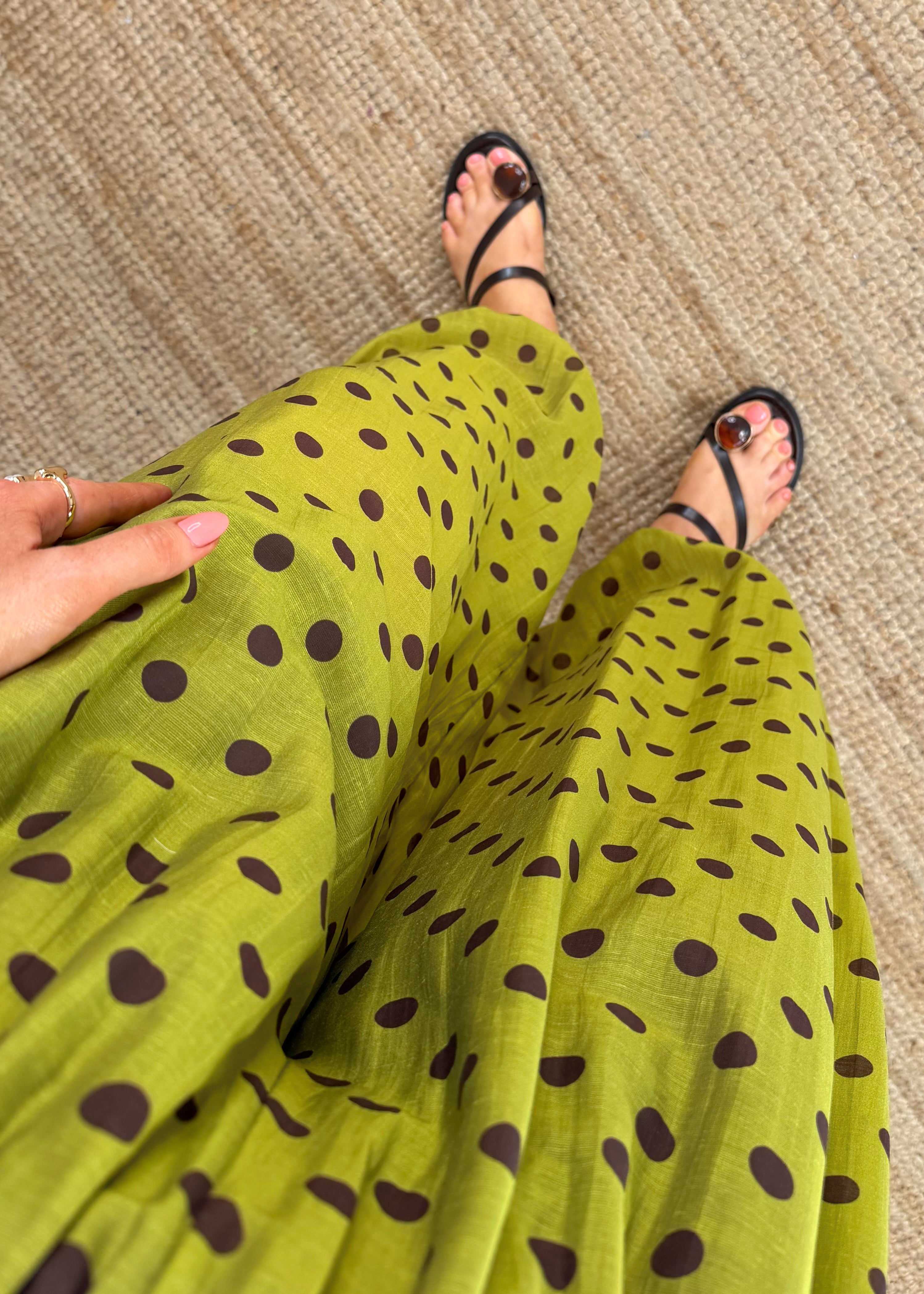 Robyn polka dot trouser - Pistachio – The Style Attic